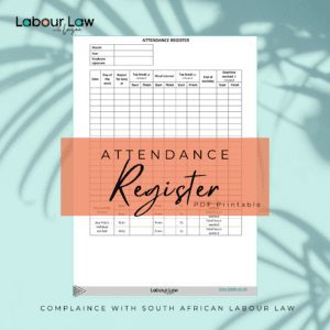 Attendance Register Template - Labour Law with Luzan