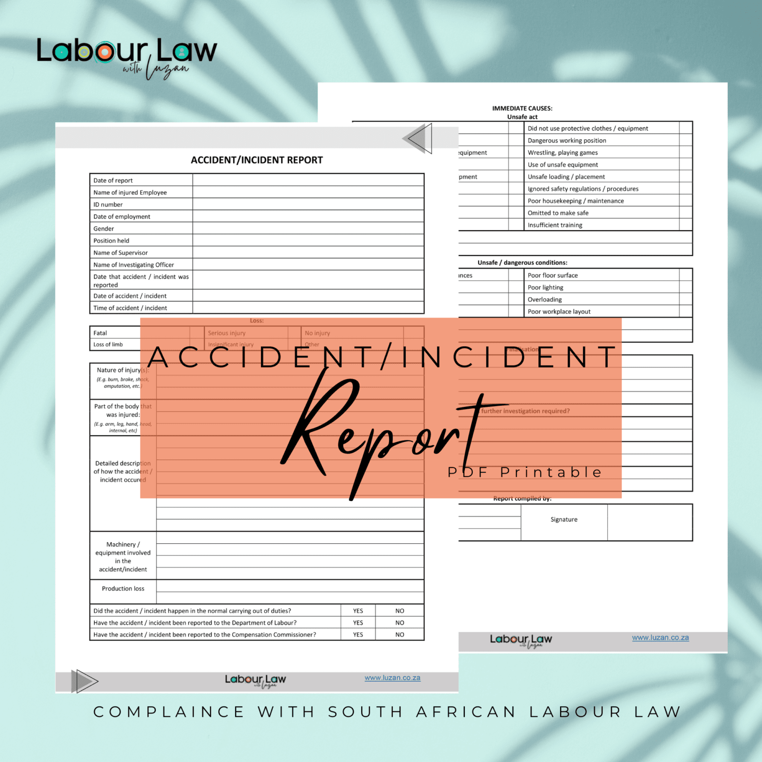 Accident/Incident Report Template - Labour Law with Luzan