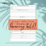 Notice of Disciplinary Hearing Template - Labour Law with Luzan