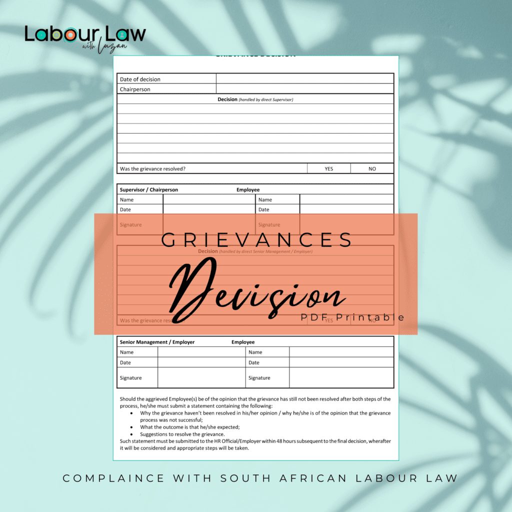 Attendance Register - Labour Law with Luzan